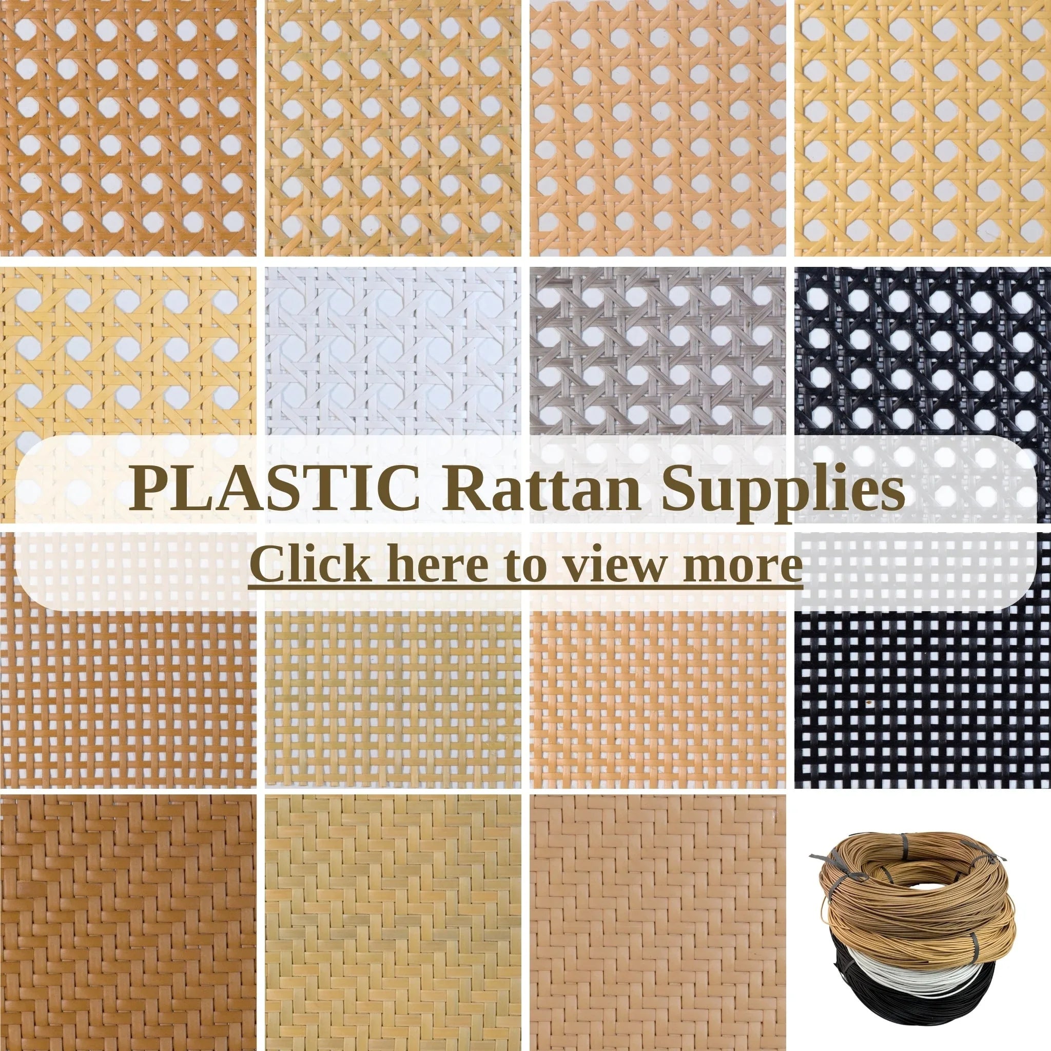Plastic Rattan Cane Webbing Roll Sheet & Supplies – Direct Factory ...
