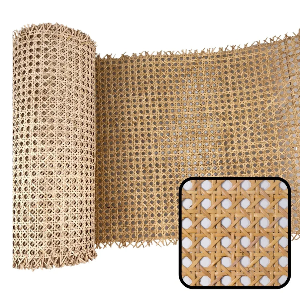 NATURAL Rattan Cane Webbing Mesh | HEX Circle | 9mm | NATURAL BROWN ...