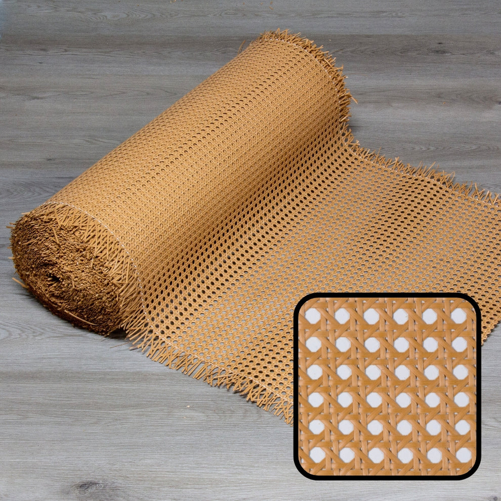 PLASTIC Rattan Cane Webbing | HEX Circle | BROWN – Direct Factory ...