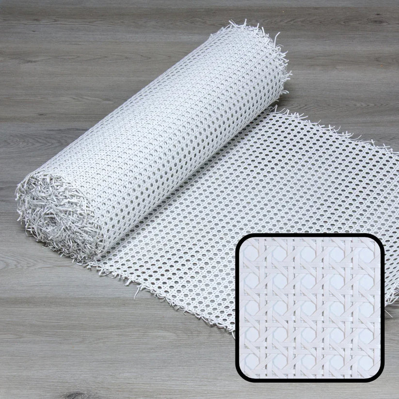 PLASTIC Rattan Cane Webbing | HEX Circle | OFF WHITE – Direct Factory ...