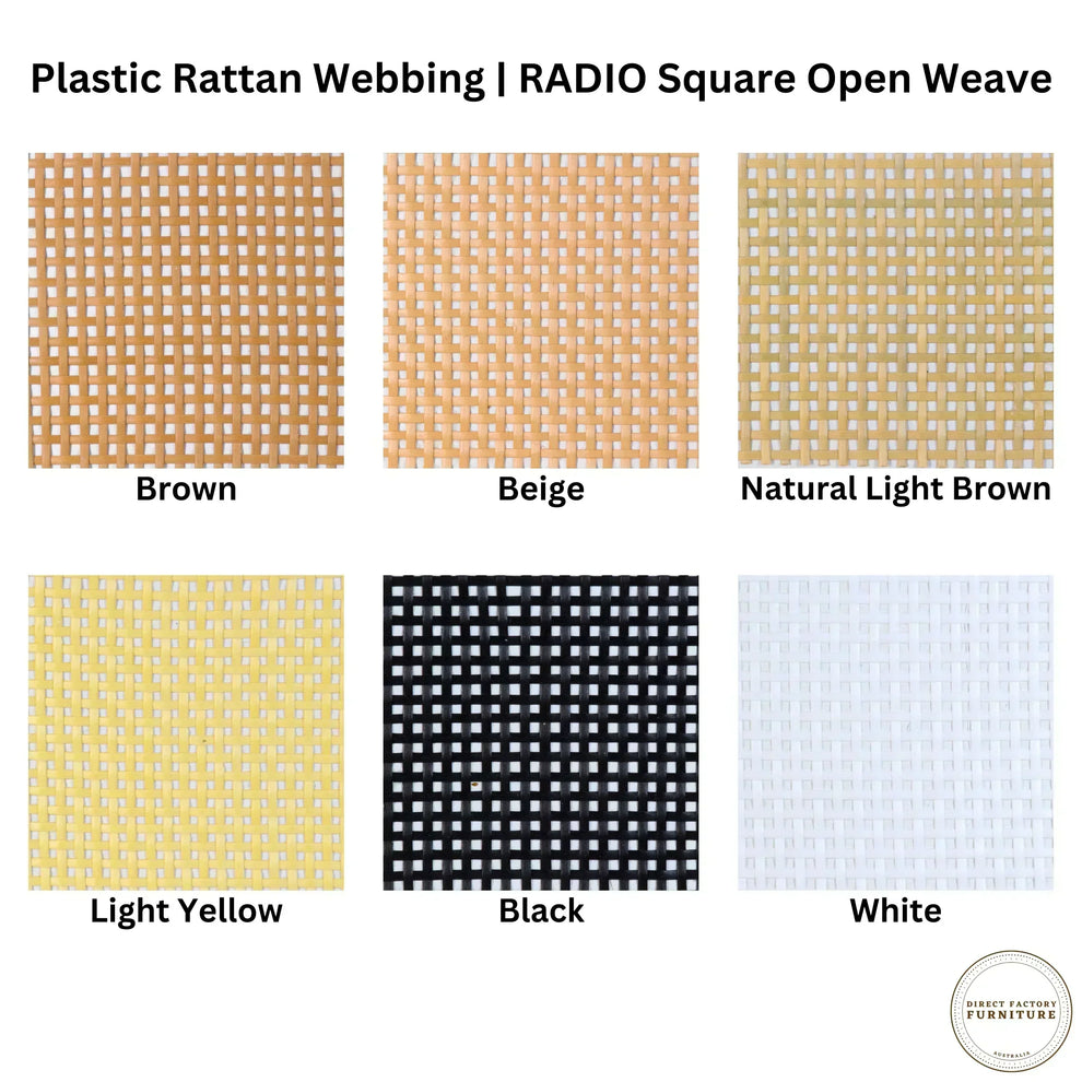 PLASTIC Rattan Cane Webbing | RADIO Square Grid | BEIGE – Direct ...