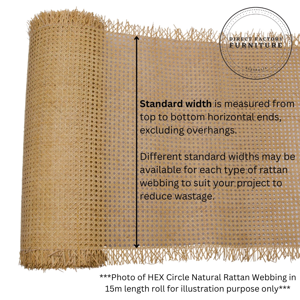 PLASTIC Rattan Cane Webbing | HEX Circle | NATURAL LIGHT BROWN – Direct ...